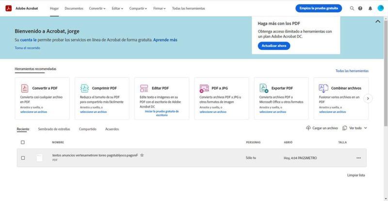Cómo usar Adobe Acrobat online gratis y sin instalar nada